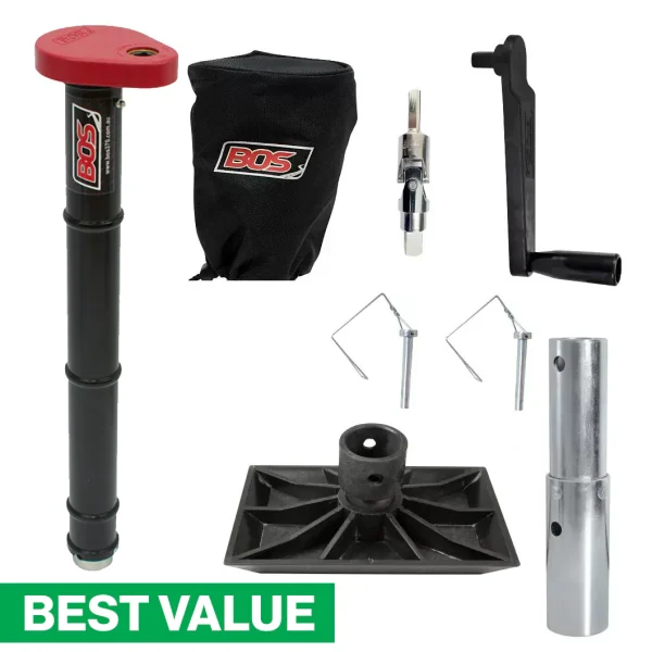 BOS 3 Rib Long Jockey Wheel Stand Unit Kit | Trailers Parts & Repairs